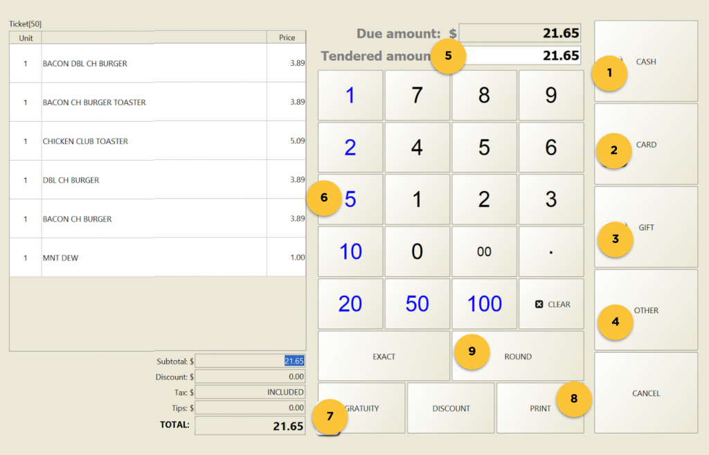 Features - Table Service | Floreant POS :: Open Source Point of Sale